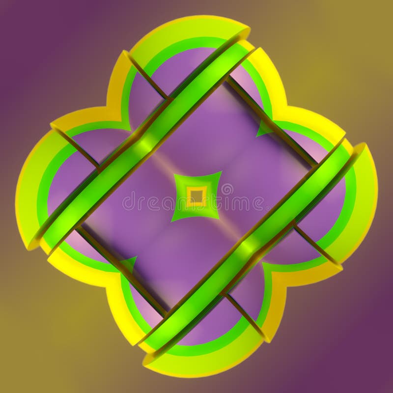 Illustration of a Three-dimensional Abstract Shape in the Form of an ...