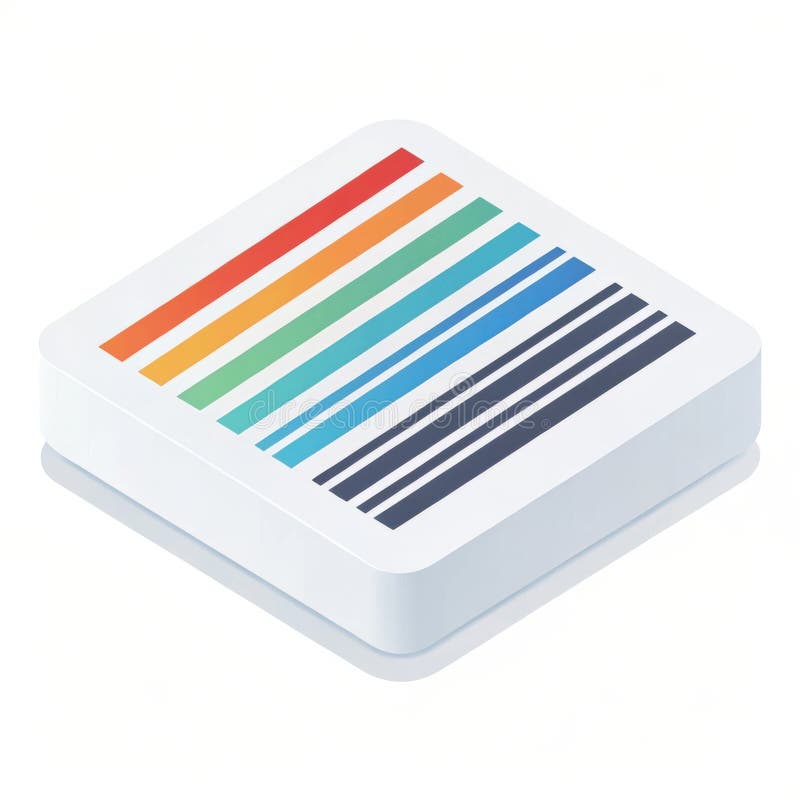 Illustration of a Three-dimensional, Colorful Barcode on a White ...