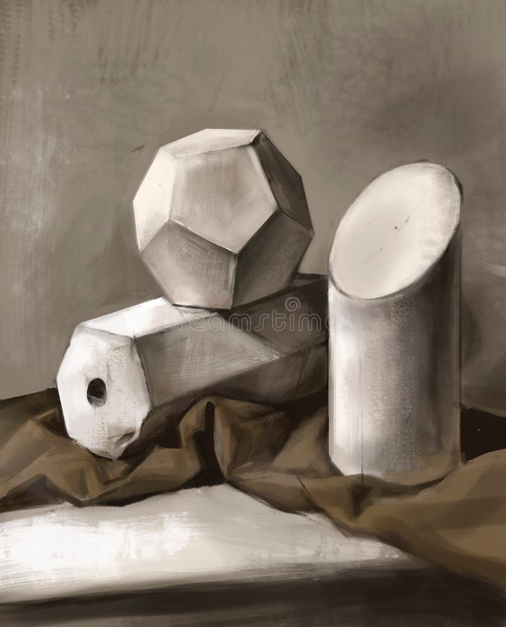 Illustration of Three-dimensional Geometric Shapes Stock Illustration ...