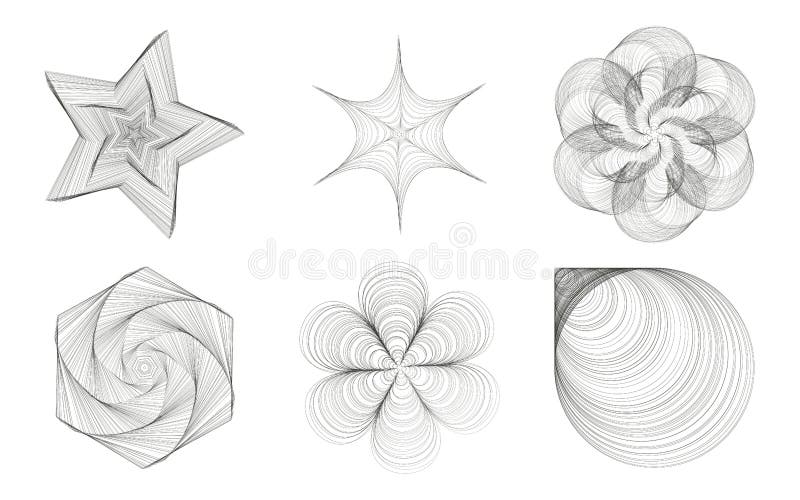 Illustration of Three-dimensional Objects. Line Shapes Stock Vector ...