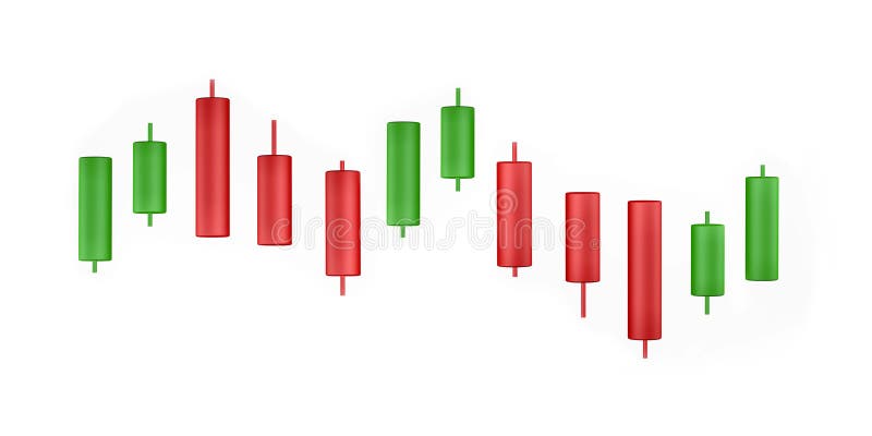 An Illustration of a Three Dimensional Red-green Candlestick Chart on a ...