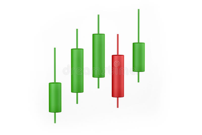 An Illustration of a Three Dimensional Red-green Candlestick Chart on a ...