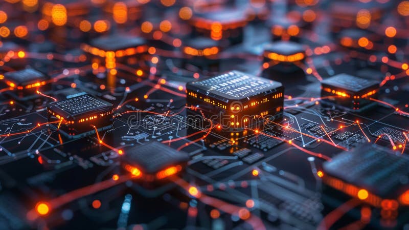 Illustration in Three Dimensions of a Network of Physical Devices on ...