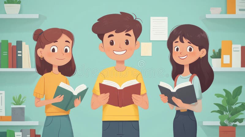 Illustration of Friends Exploring a City with a Mosque in the ...