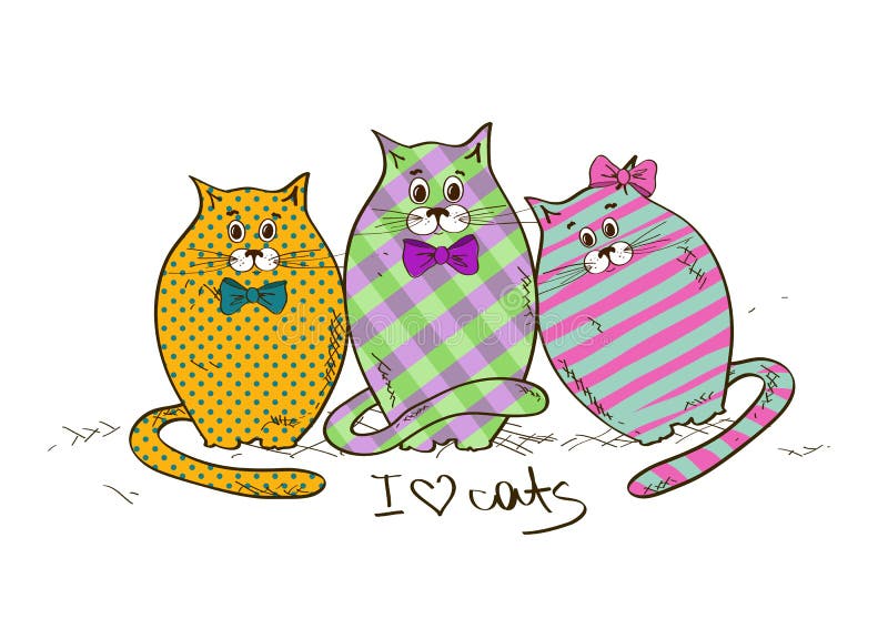 Three Funny Cartoon Cats Stock Illustrations – 438 Three Funny Cartoon ...