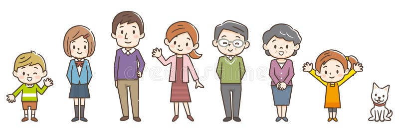 Happy Three Generation Family of Smile Stock Vector - Illustration of ...