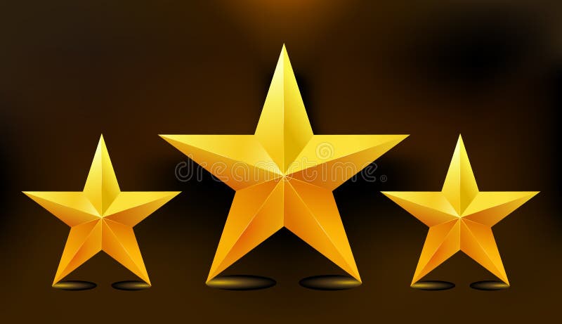 Illustration of the Three Gold Stars Stock Vector - Illustration of ...