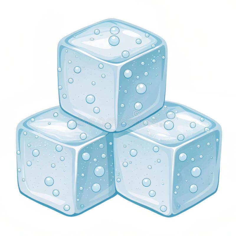 Illustration of Three Ice Cubes with Bubbles Stock Illustration ...