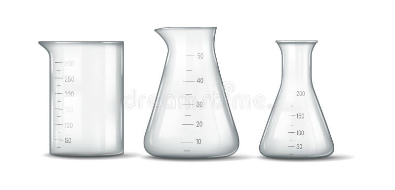 Set of Three Laboratory Glassware Containers Stock Vector ...