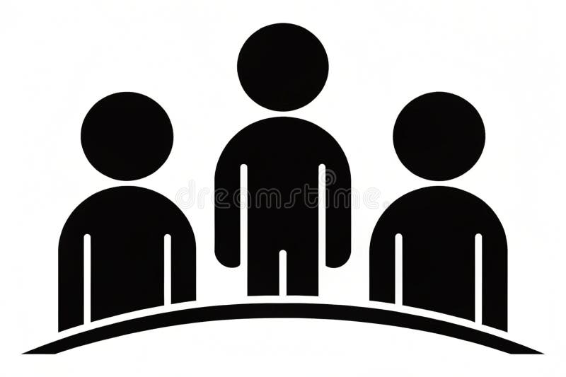 Illustration of Three People As Simple Black Silhouettes, a Clear ...