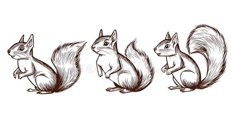 Illustration of Three Playful Squirrels Stock Illustration ...