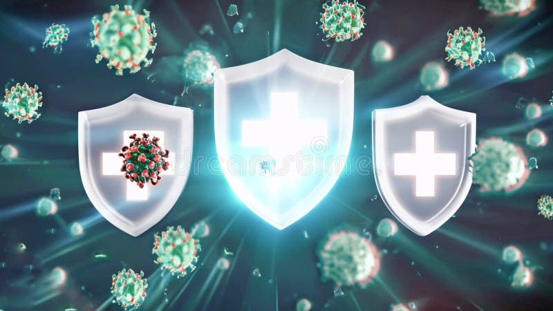 Illustration of Three Protection from Virus and Bacterial Attacks Stock ...