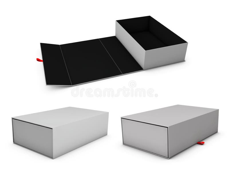 Illustration of Three Realistic Empty Software Boxes with Sections for ...