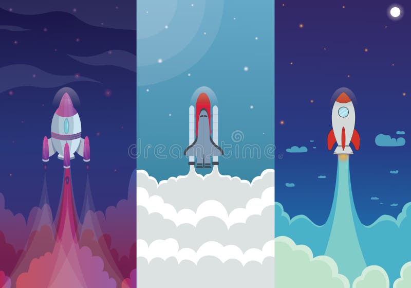 Illustration Three Rockets stock illustration. Illustration of circle ...