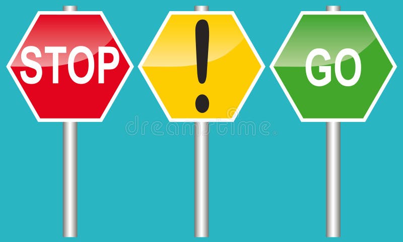 Illustration of Three Signs Stock Vector - Illustration of highway ...
