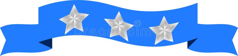 Illustration of a Three Star Blue Title Ribbon Stock Vector ...