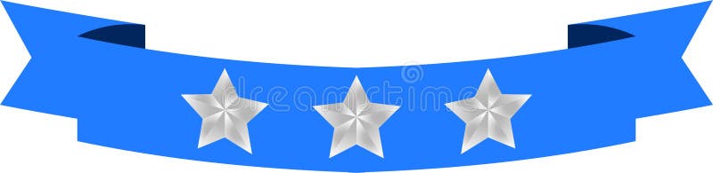 Illustration of a Three Star Blue Title Ribbon Stock Vector ...