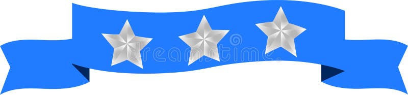 Illustration of a Three Star Blue Title Ribbon Stock Vector ...
