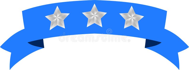 Illustration of a Three Star Blue Title Ribbon Stock Vector ...