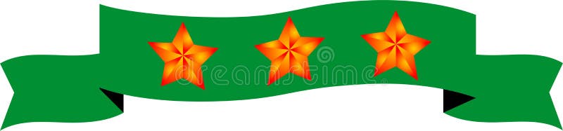 Illustration of a Three Star Green Title Ribbon Stock Vector ...