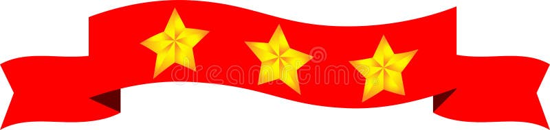 Illustration of a Three Star Red Title Ribbon Stock Vector ...