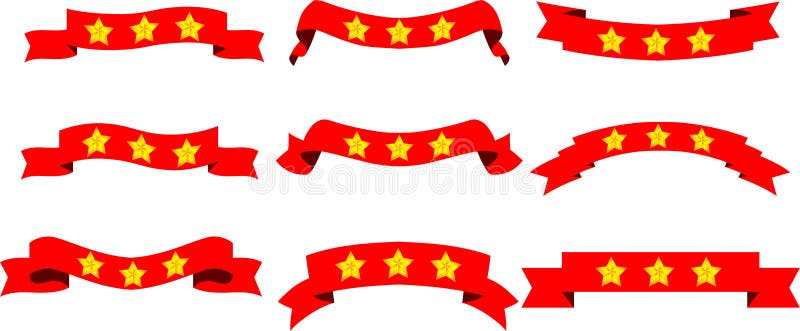 Illustration of a Three Star Red Title Ribbon Set Stock Vector ...