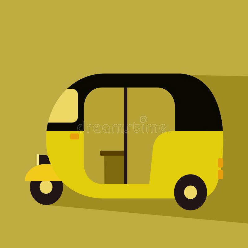 Indian Yellow Auto Rickshaw Stock Illustrations – 124 Indian Yellow ...