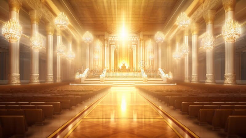 Illustration of Throne Hall with Light Shine. Generative AI Stock ...