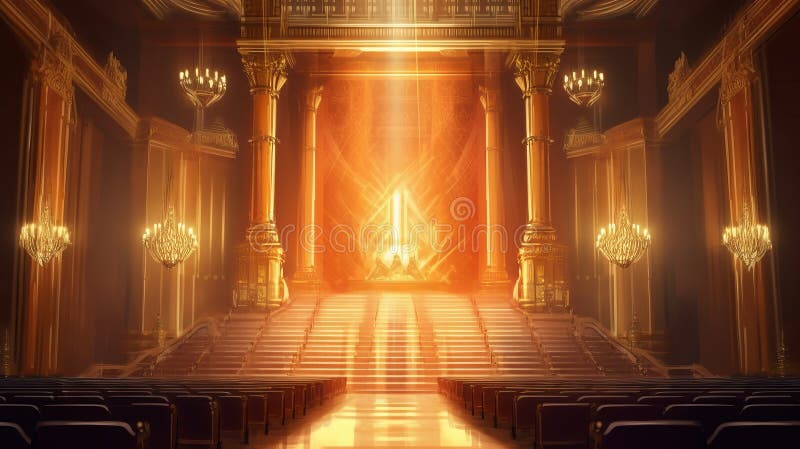 Illustration of Throne Hall with Light Shine. Generative AI Stock ...