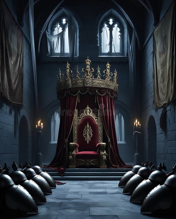 Illustration of Throne Hall with Light Shine Over Throne Stock ...