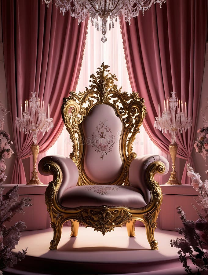 Illustration of Throne Hall with Light Shine Over Throne Stock ...