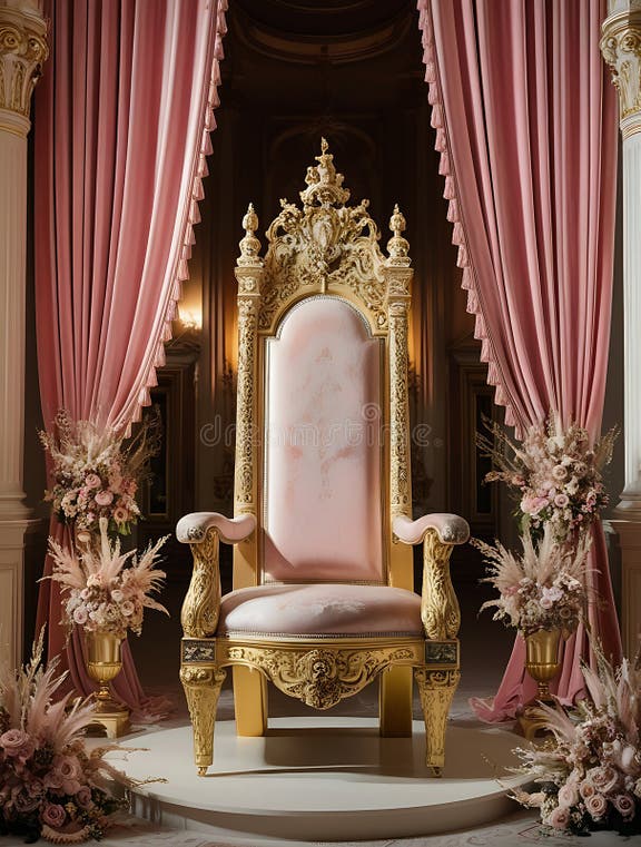 Illustration of Throne Hall with Light Shine Over Throne Stock ...