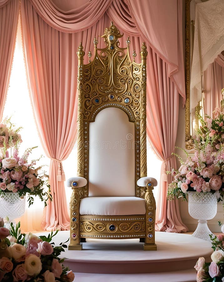 Illustration of Throne Hall with Light Shine Over Throne Stock ...