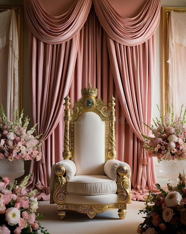 Illustration of Throne Hall with Light Shine Over Throne Stock ...