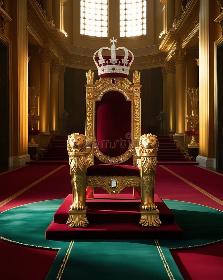 Illustration of Throne Hall with Light Shine Over Throne Stock ...