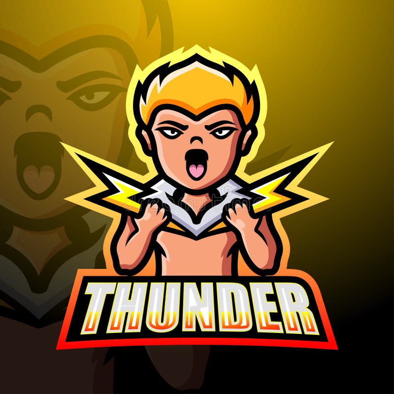Thunder Mascot Esport Logo Design Stock Vector - Illustration of greek ...