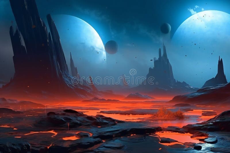 Thunderstorm on Alien Planet in Storm, Abstract, Planetarium Stock ...