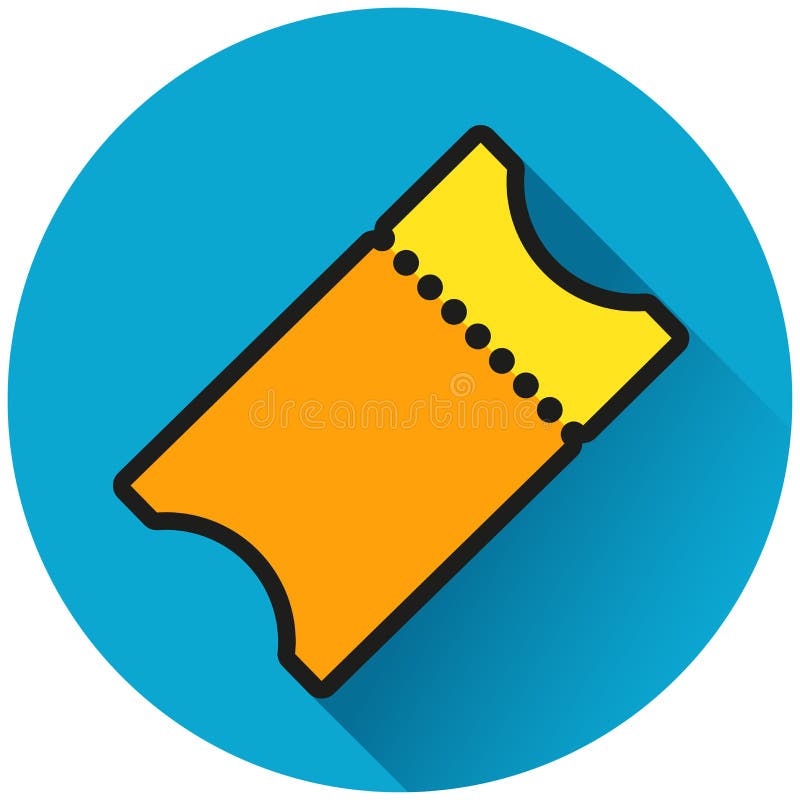 Ticket Circle Blue Icon Concept Stock Vector - Illustration of ticket ...