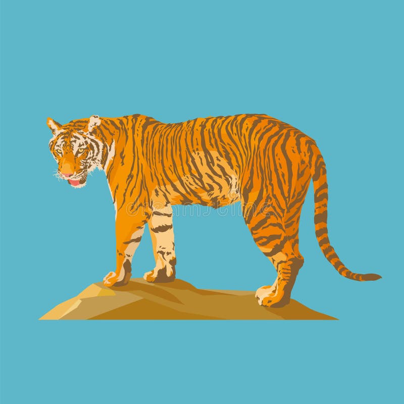Tiger Blue and Red stock illustration. Illustration of striped - 10667987