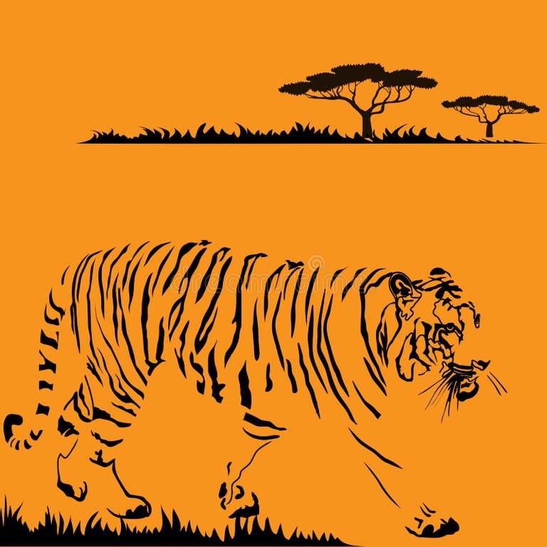 Illustration of tigger stock vector. Illustration of wild - 62000387