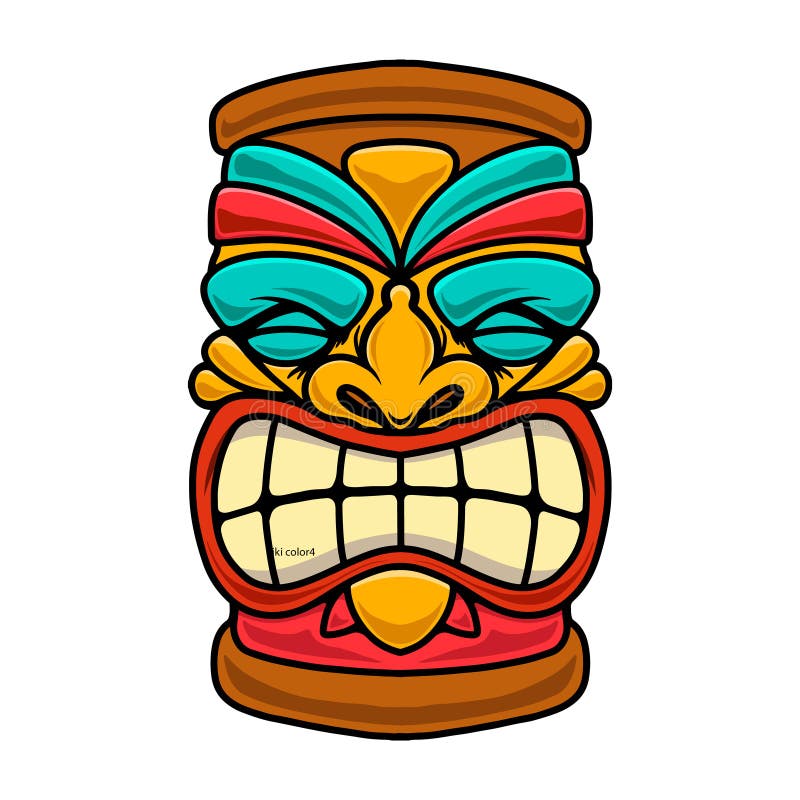 Illustration of Tiki Idol. Design Element for Poster, Card, Banner ...
