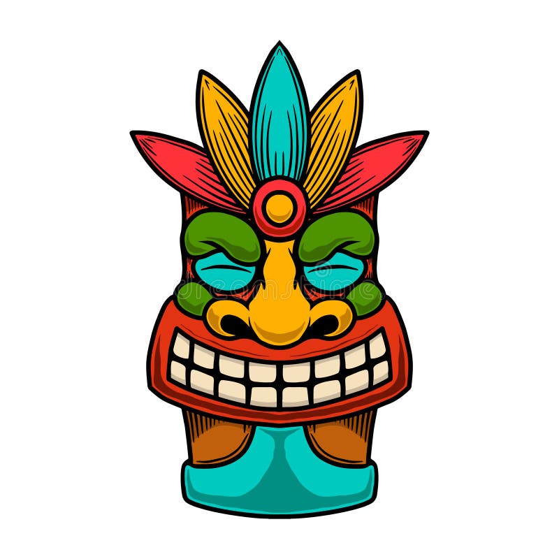 Illustration of Tiki Idol. Design Element for Poster, Card, Banner ...
