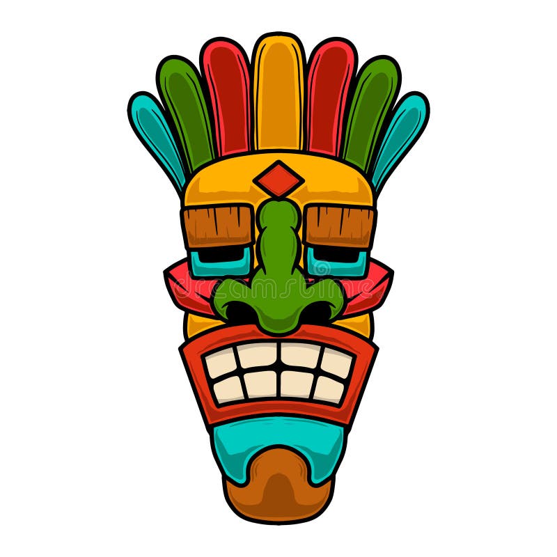 Illustration of Tiki Idol. Design Element for Poster, Card, Banner ...