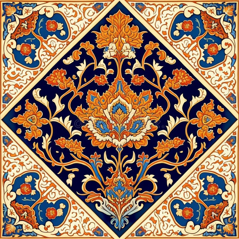 Illustration of a Tile with an Armenian Traditional Pattern Stock ...