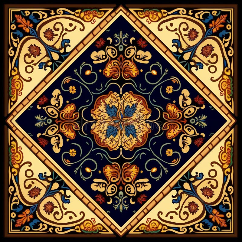Illustration of a Tile with an Armenian Traditional Pattern Stock ...
