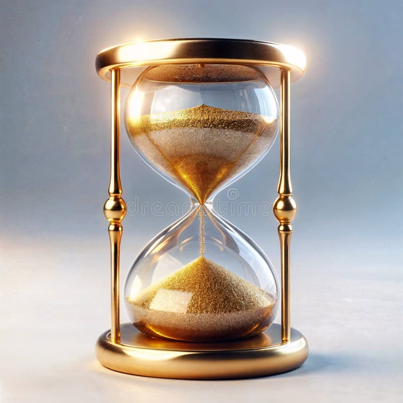 Illustration of Time is Gold. the Value of Time, Hourglass with Gold ...