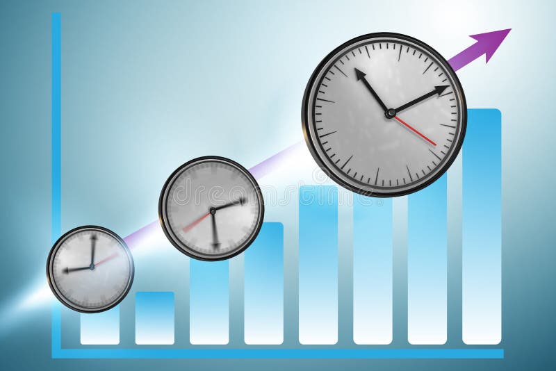 Illustration of Time and Growth - 3d Rendering Stock Illustration ...