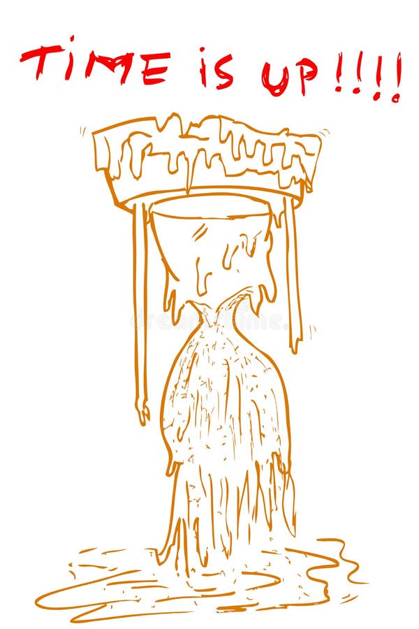 Illustration for Time is Up Stock Vector - Illustration of drawing ...