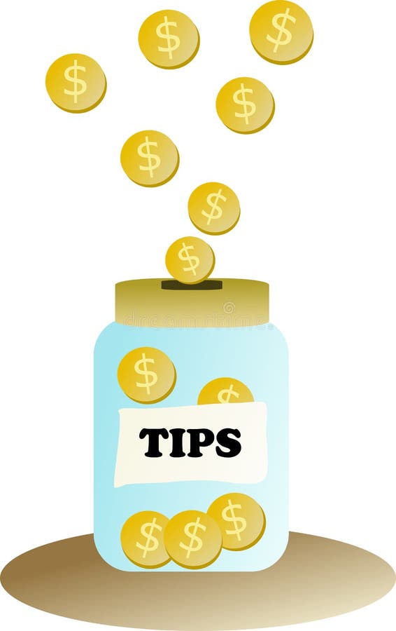 Illustration of Tips Jar with Money Stock Vector - Illustration of ...