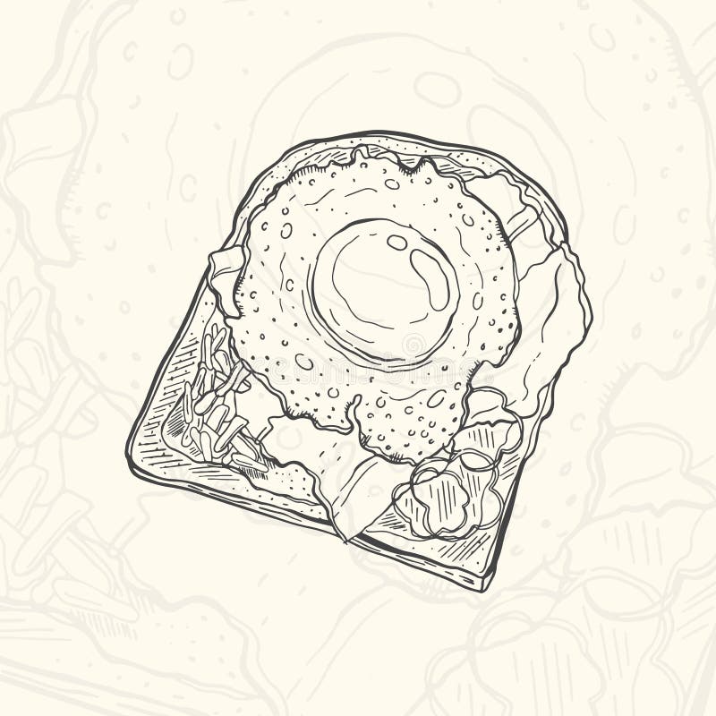 Illustration Toast Sketch Food.Hand Drawn Element Design Menu Stock ...